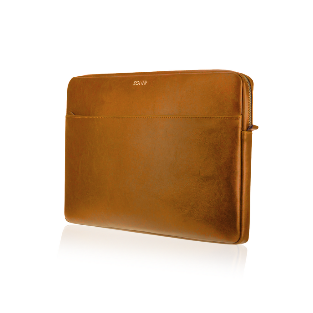 Genuine leather laptop case 13' Solier Camel Camel \ 13 inches ...